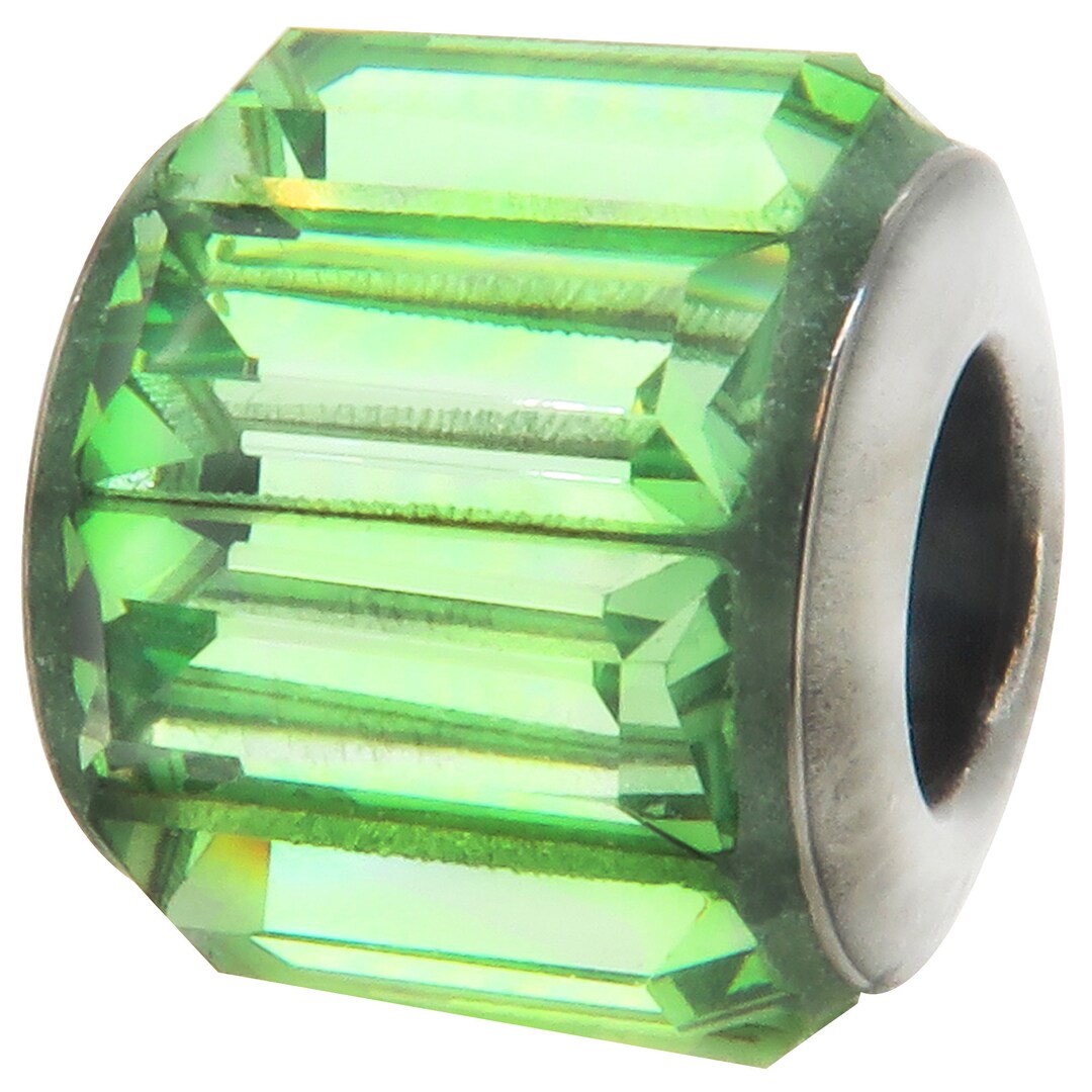 Baguette Swarovski Peridot Charm Bead, Pandora, Zable, Chamilia ...