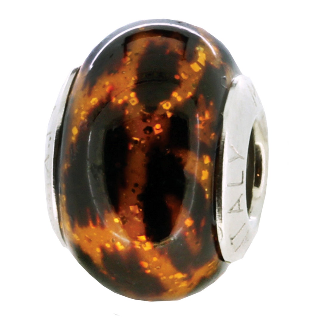Leopard Print Murano Charm Bead, Fits Pandora Bracelets, Zable ...