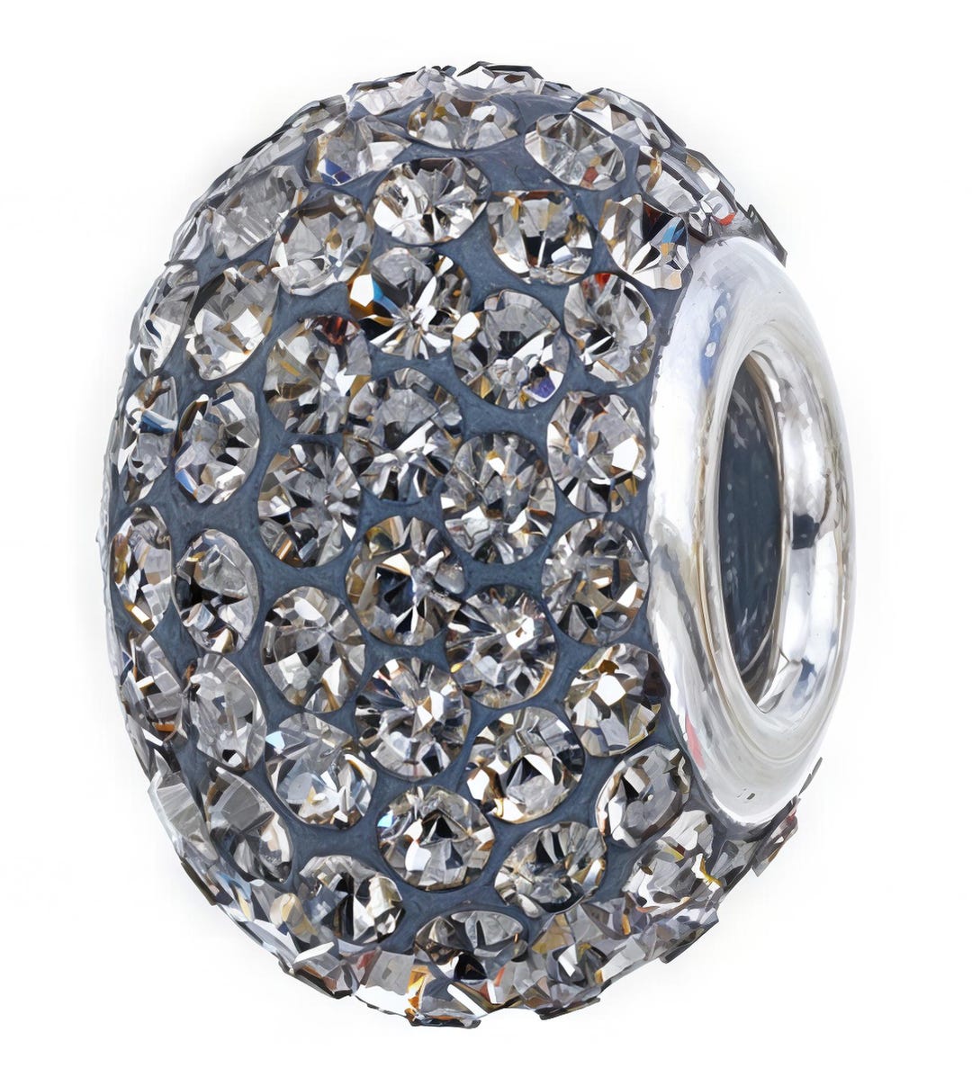 Black Diamond Crystal Charm Bead, Pave, Fits Pandora Bracelets, Zable ...