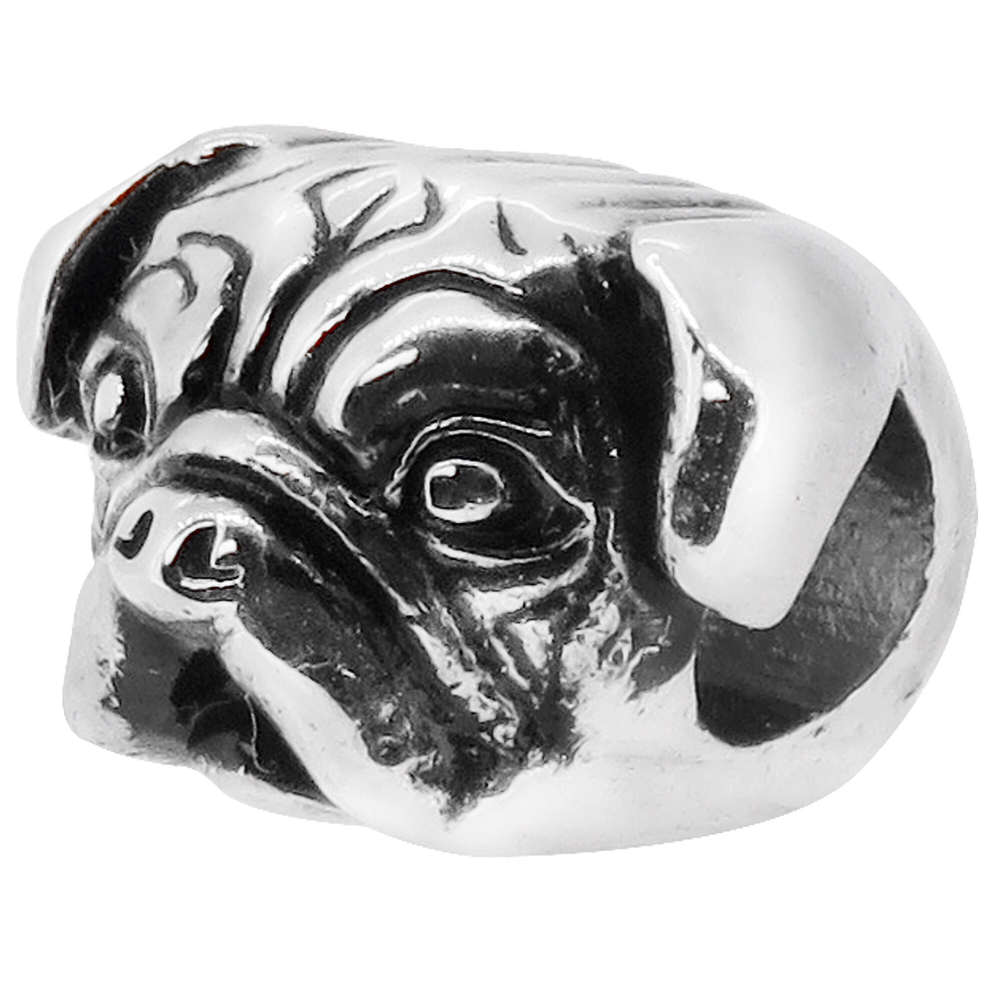 Pug Charm Bead, Real Sterling Silver, Pandora, Zable, Chamilia ...
