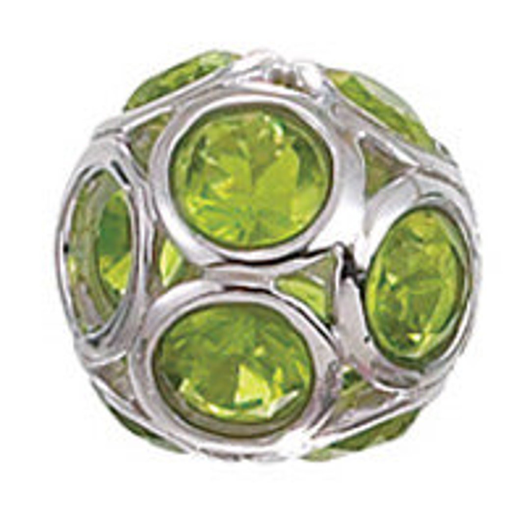 Crystal Sphere August Charm Bead, Real Sterling Silver, Pandora, Zable ...