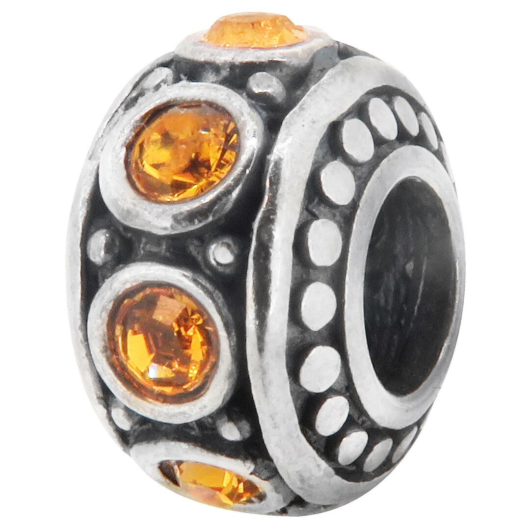 Crystal Birthstone November Charm Bead, Real Sterling Silver, Zable ...