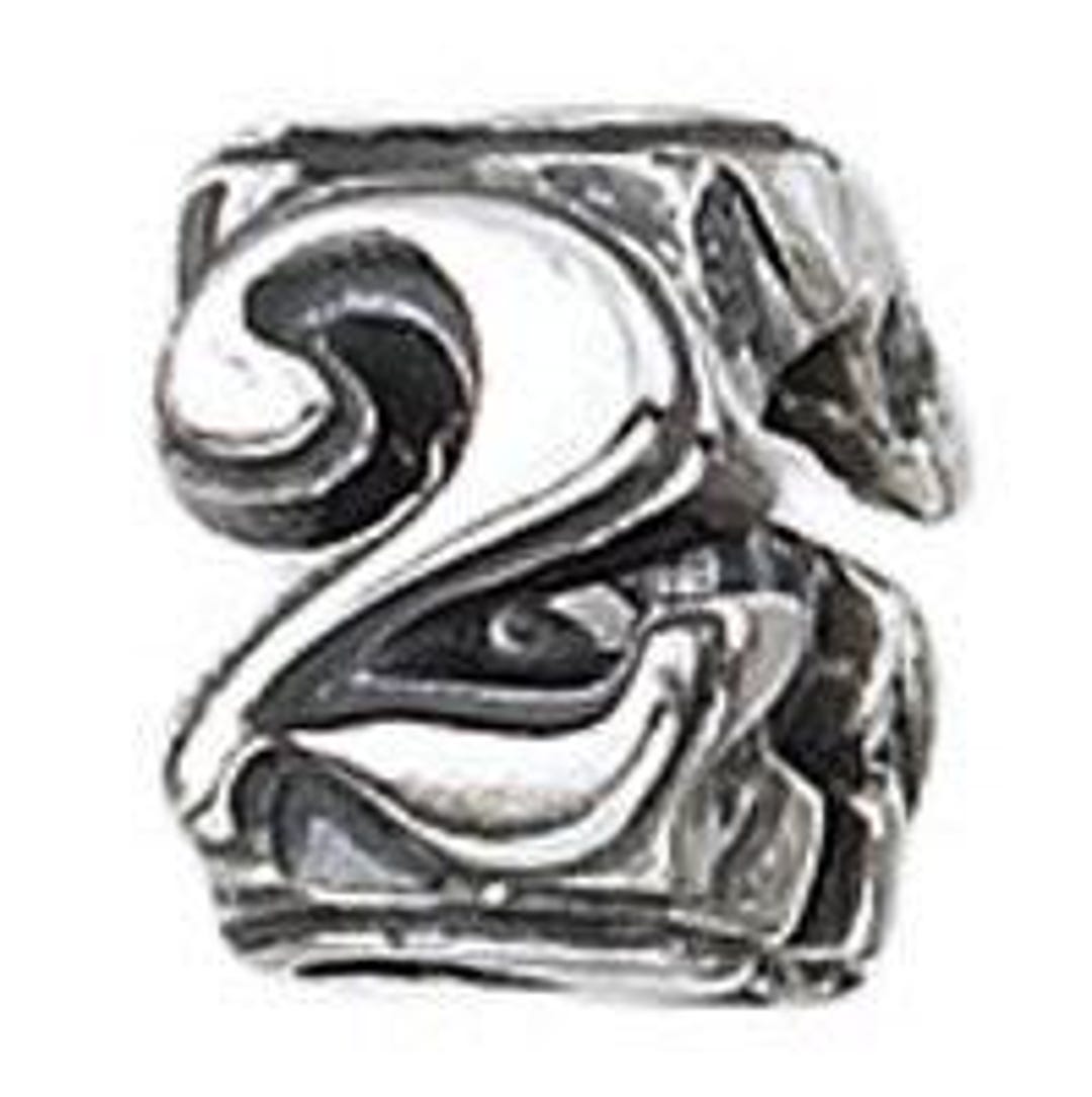 Number 2 Charm Bead, Real Sterling Silver, Fits Pandora Bracelets ...