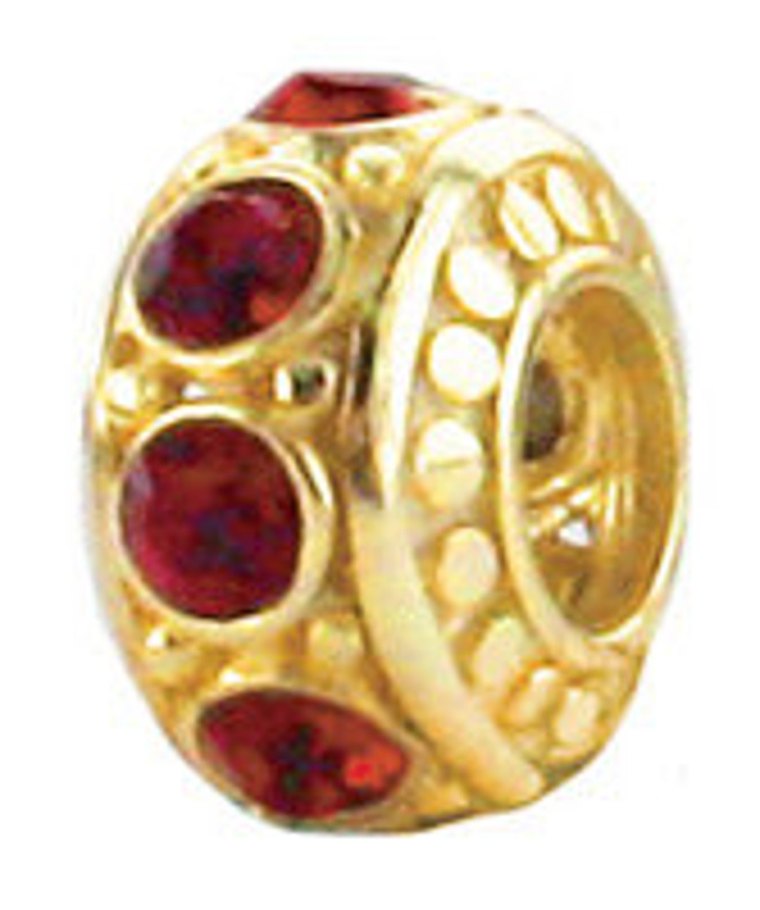 Gold Plated Crystal Birthstone January Charm Bead, Real Sterling Silver ...