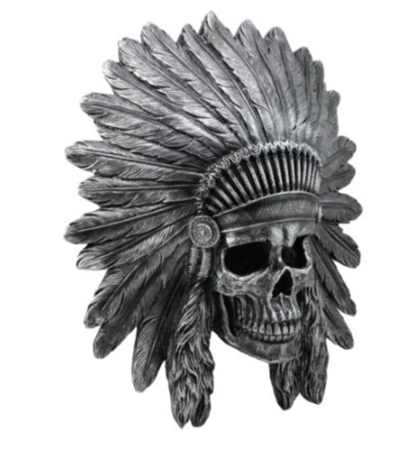 Large Native Indian Chieftain Warrior Skull With Roach - Etsy