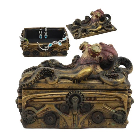 Octopus Kraken Chest Jewelry Box Figurine - Etsy