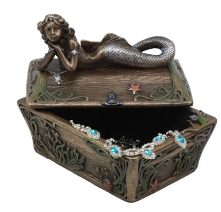 Beautiful Mermaid Jewelry Box Figurine - Etsy