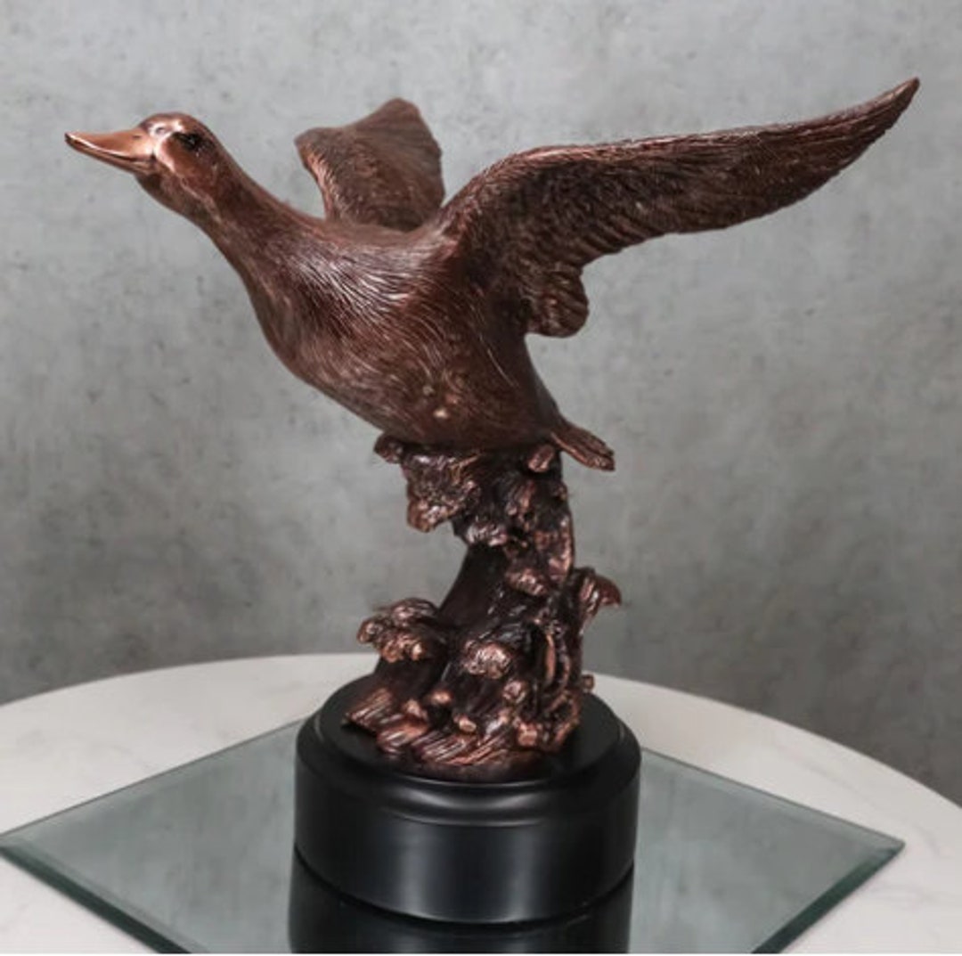 Flying Mallard Duck Statue in Bronze Electroplated Resin - Etsy