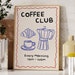 Coffee Club Print, Kitchen Poster, Coffee Lover Gift, Handcrafted Art ...