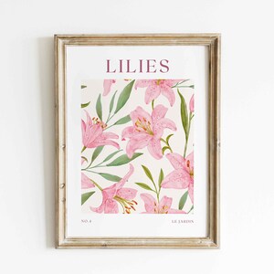 Lily Print | Lily Poster | Floral Gift | Flower Artwork | Pink | Home ...