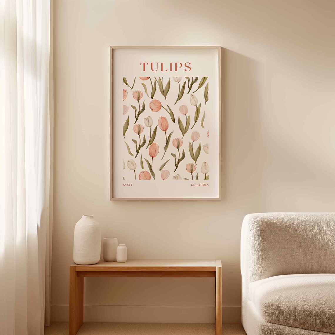 Tulips Print | Tulips Poster | Floral Gift | Flower Artwork | Pink ...