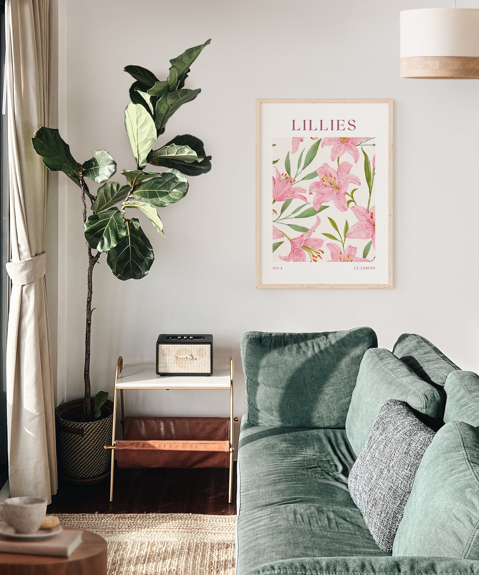 Lillies Print Lilly Poster Floral Gift Flower Artwork Pink Home Decor ...