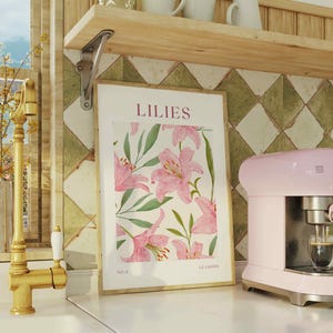 Lily Print | Lily Poster | Floral Gift | Flower Artwork | Pink | Home ...