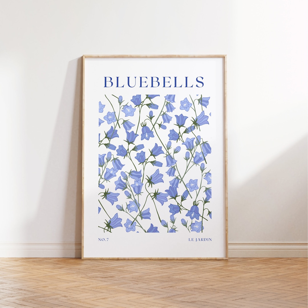 Bluebells Print | Bluebells Poster | Floral Gift | Flower Artwork ...