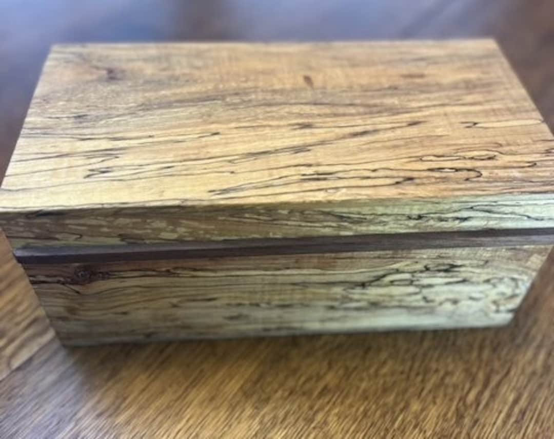 Stunning Spalted Maple Box With Walnut Accent Jewelry, Keepsake ...