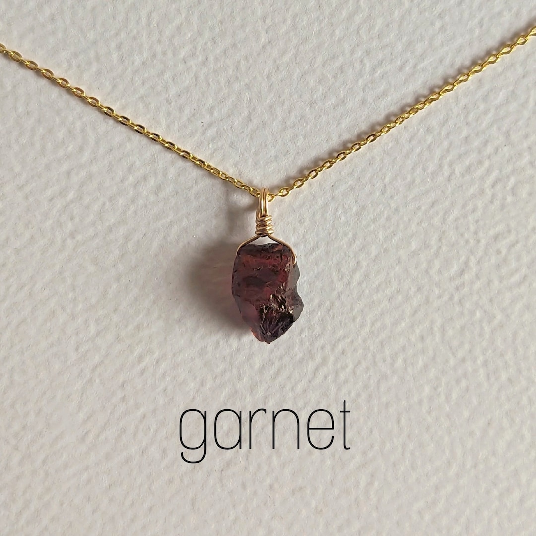 Roher Granat Halskette Gold Granat Kette Edelstein Kette Granat ...