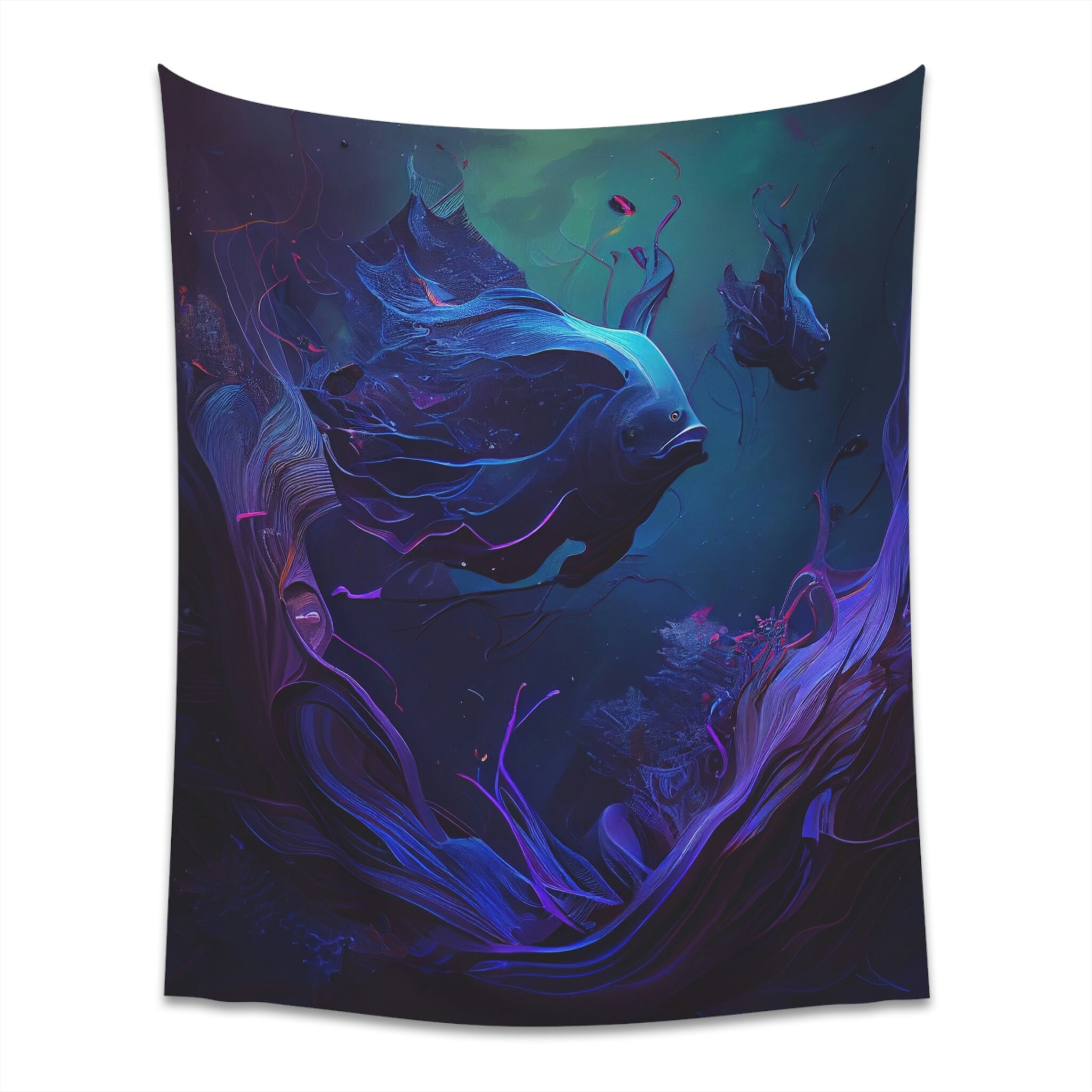 Surreal Dali-inspired Underwater Dreamscape Wall Tapestry Moody Deep ...