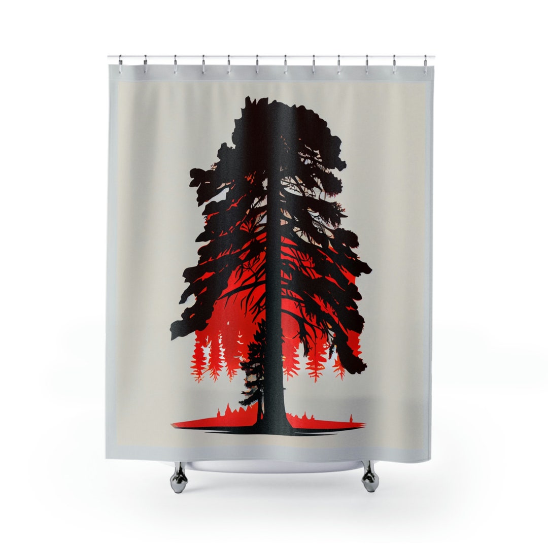 Redwood Tree Silhouette Shower Curtain - Etsy
