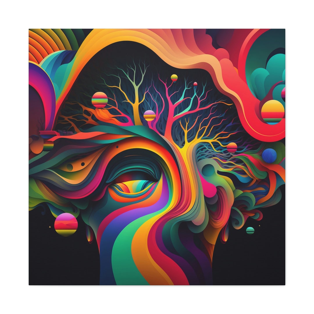 Trippy Branching Swirls Canvas Wall Art - Etsy