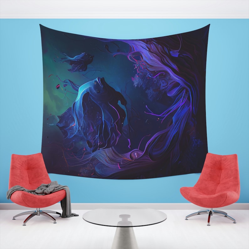 Surreal Dali-inspired Underwater Dreamscape Wall Tapestry Moody Deep ...