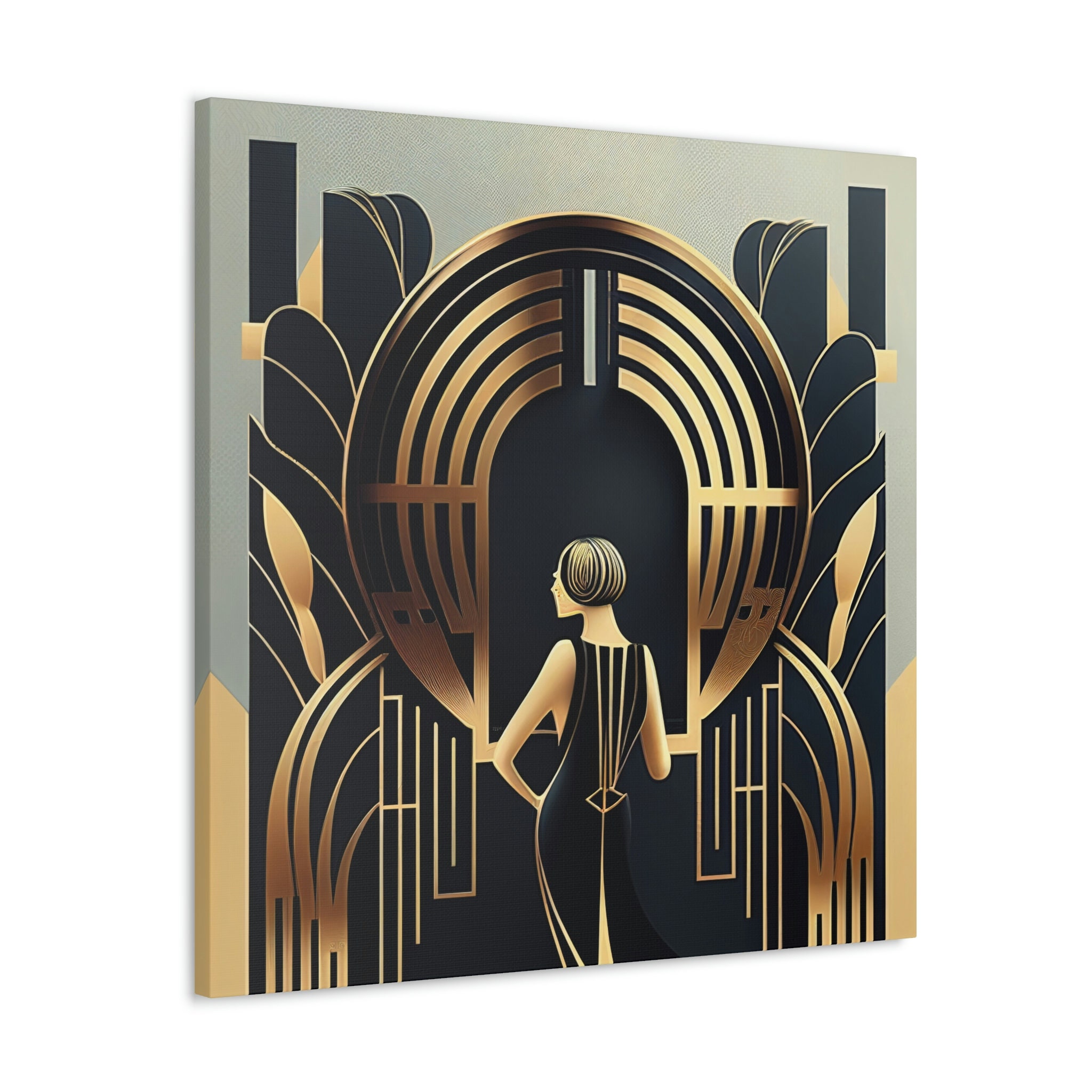 Chic & Professional Art Deco Canvas Wall Art Patented Solid Support and ...