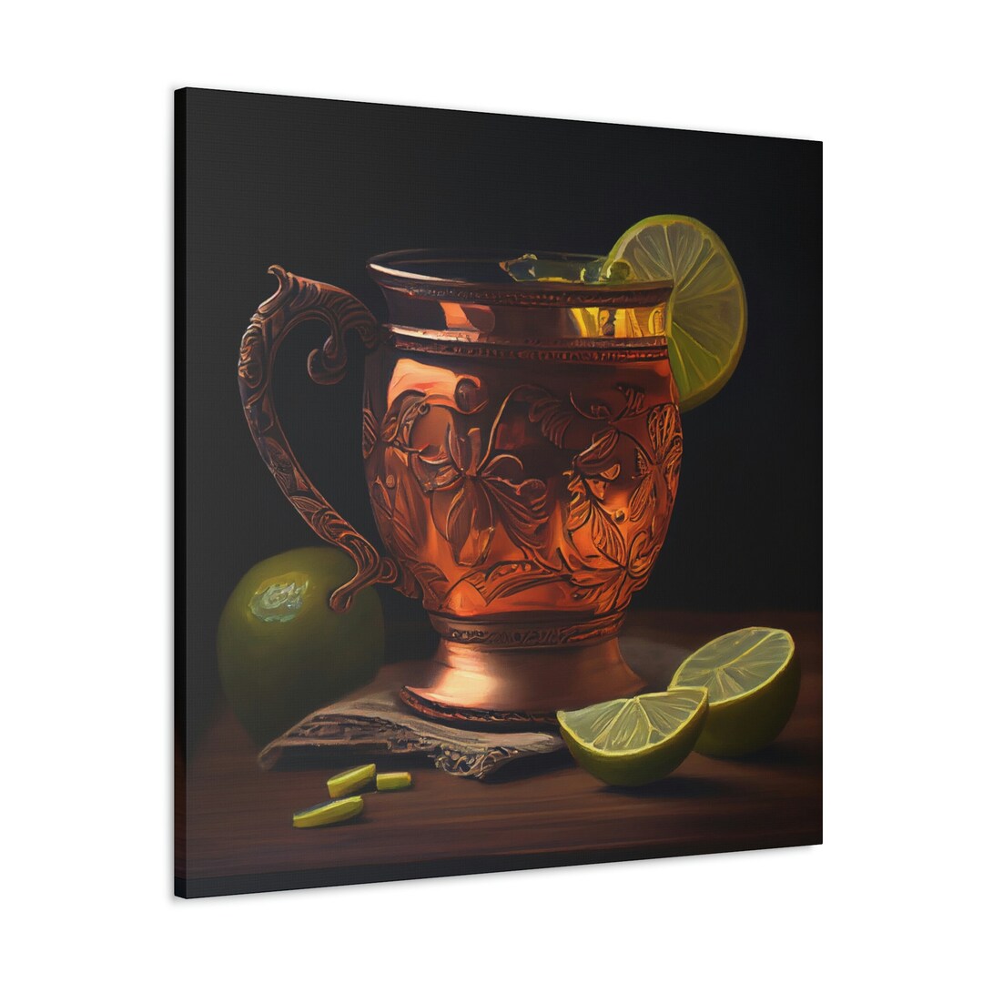 Realistic Moscow Mule Oil Painting for Bar Cart Decor - Etsy