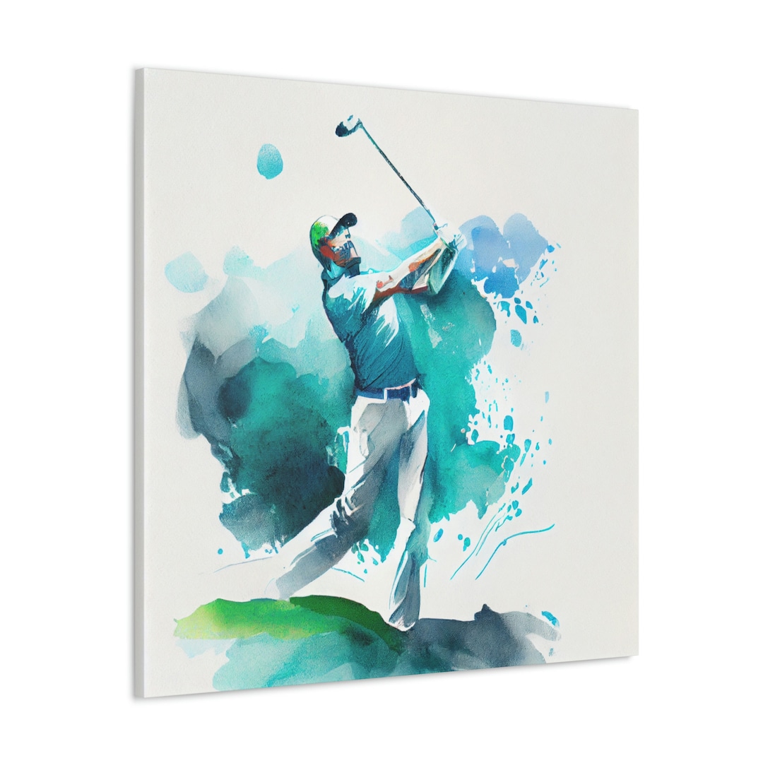 Hole in One: Dynamic Golfer Canvas Wall Art - Etsy