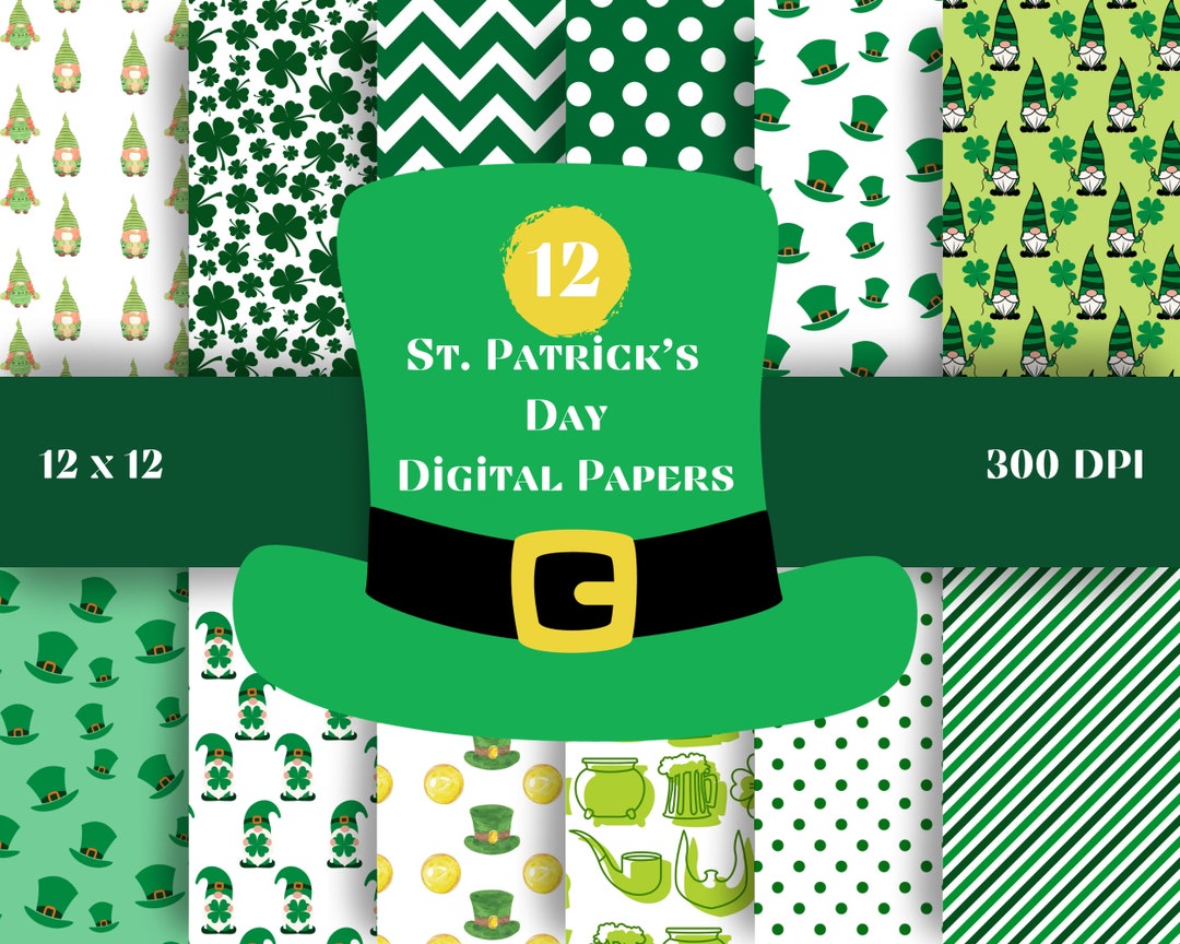Irish Digital Patterns, St.patricks Day Seamless Pattern, St. Patricks ...