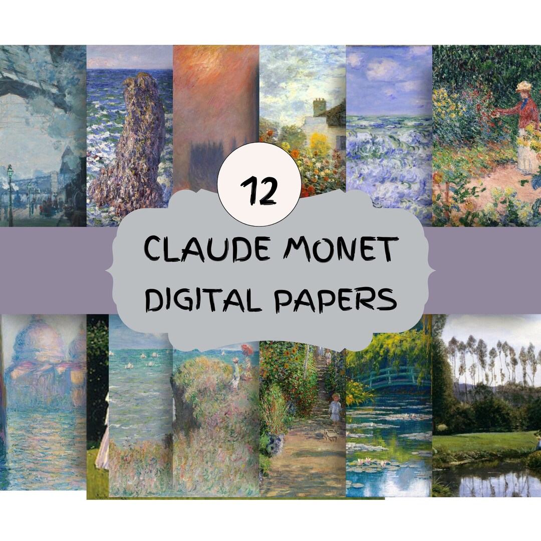 Claude Monet Paintings Digital Paper - Monet Paintings - 12 Designs ...