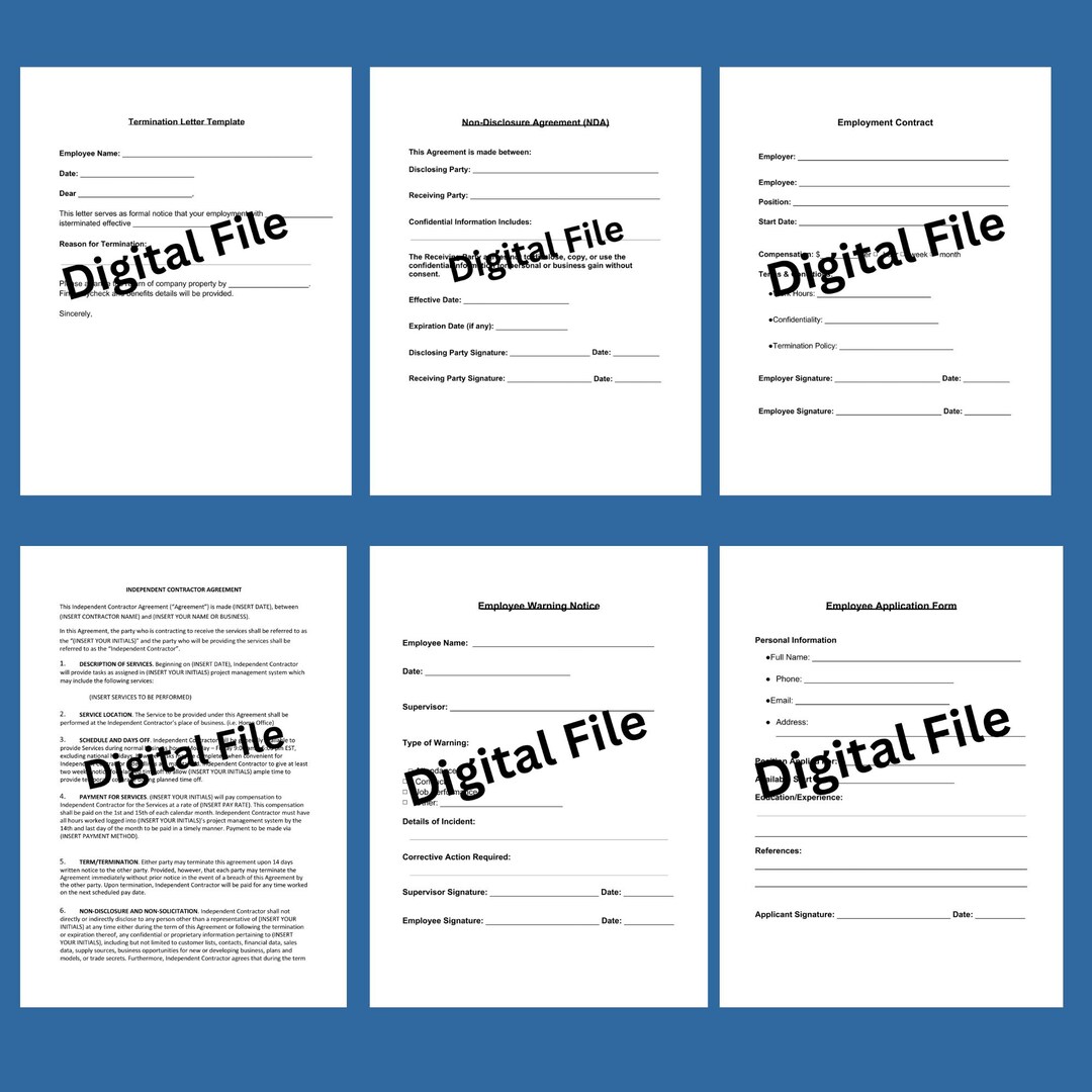 HR Forms & Templates | Editable Business Documents | Job Application ...