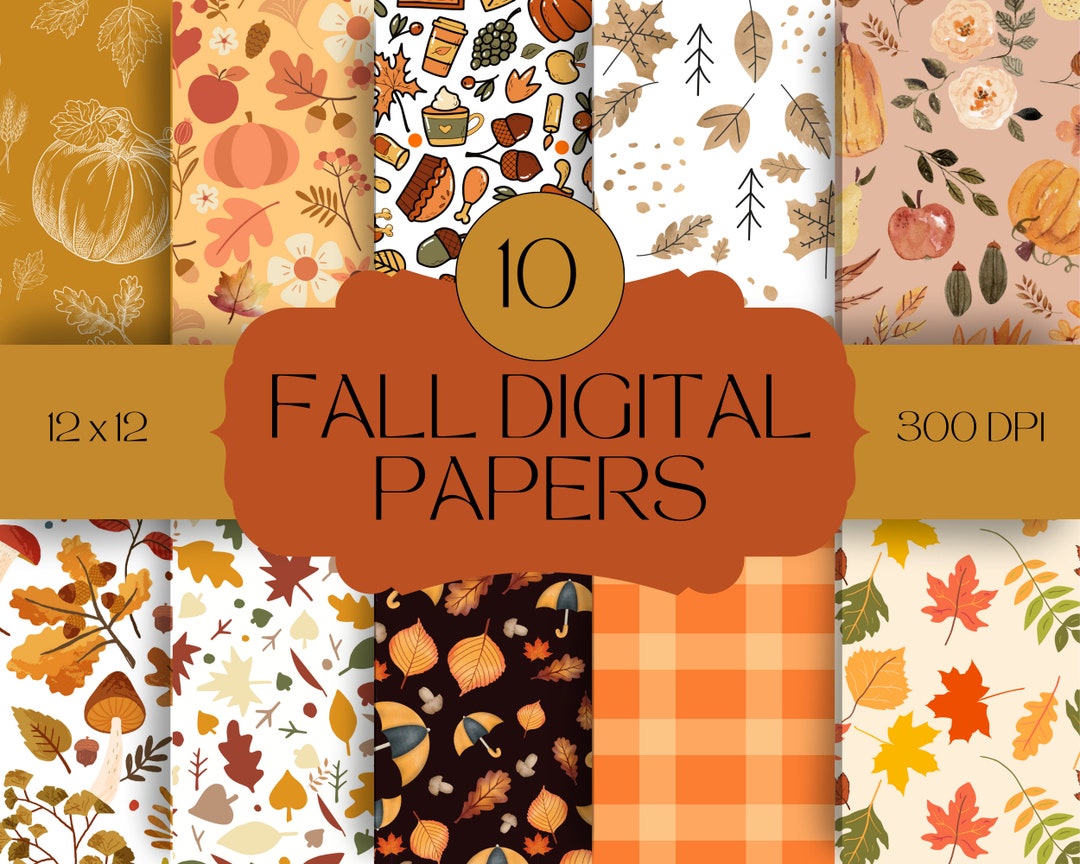 Fall Seamless Digital Patterns Cute Autumn Decor Autumn Seamless ...