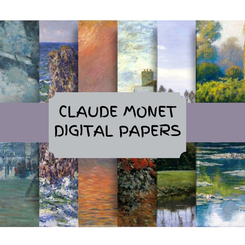 Claude Monet Paintings Digital Paper - Monet Paintings - 12 Designs ...