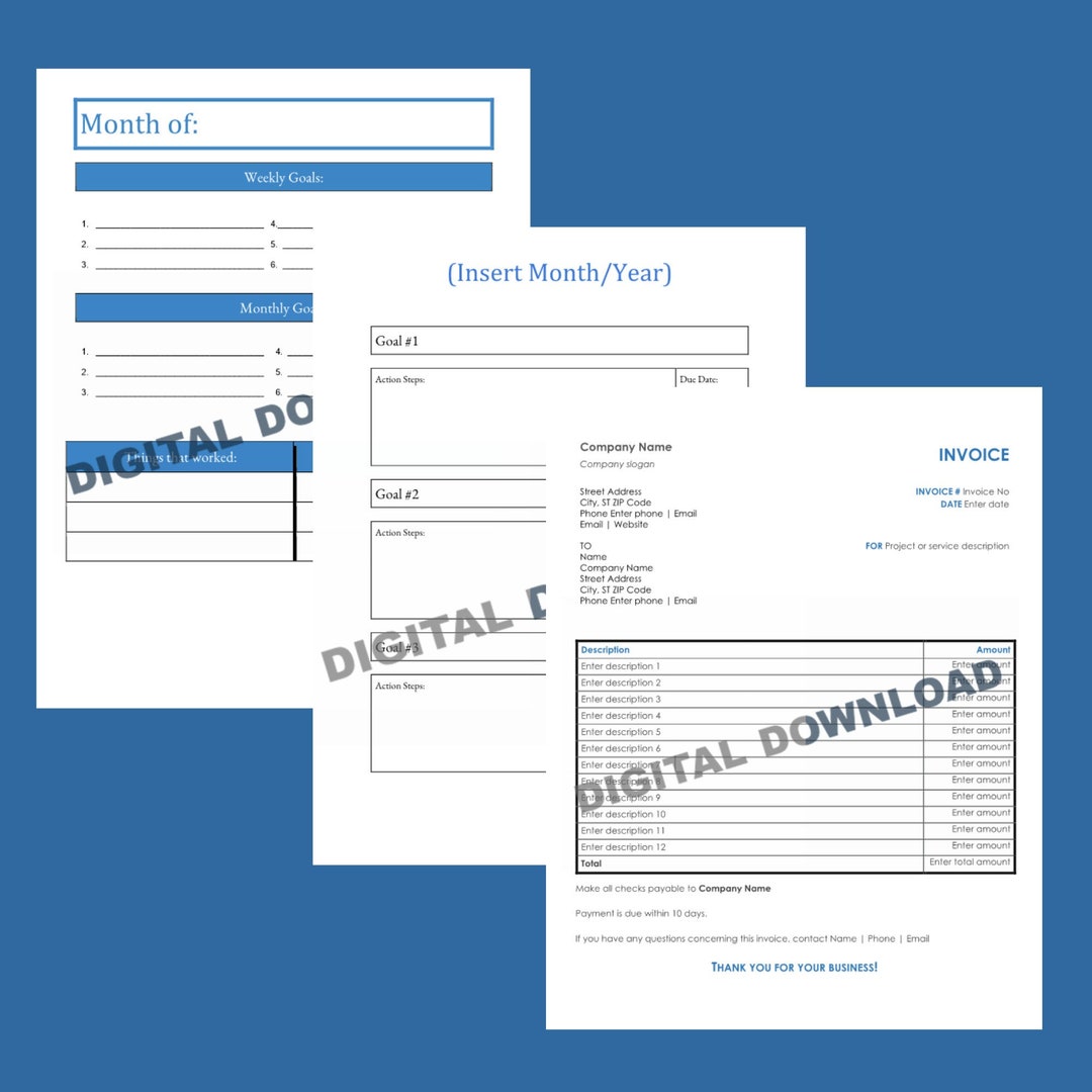 Business Forms Packet | Editable Custom Business Templates | Contract ...