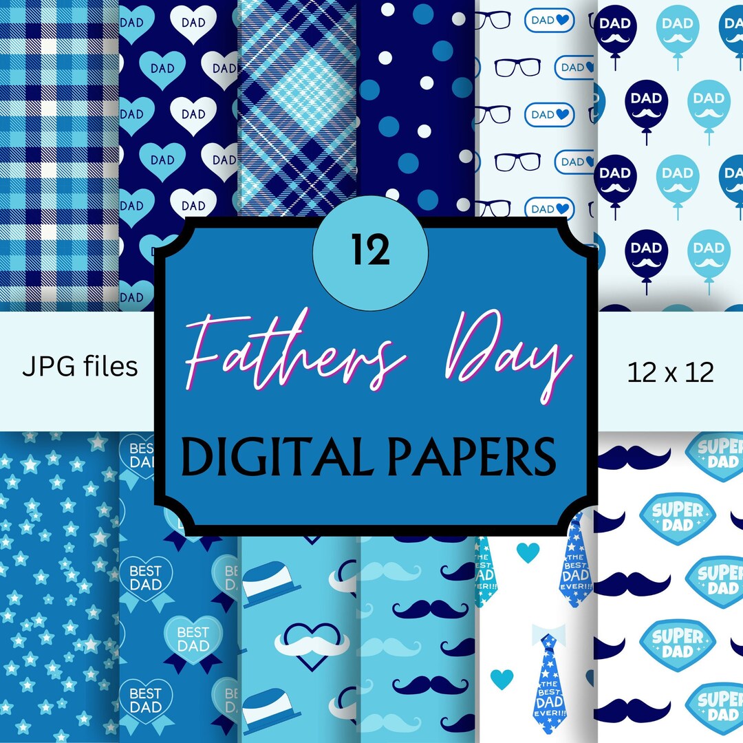 Father's Day Blue Digital Patterns Father's Day - Etsy