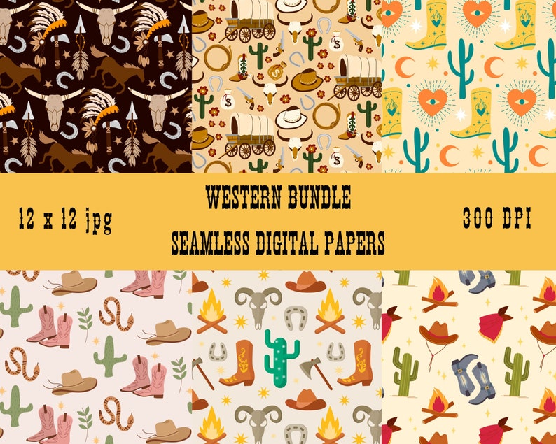 Western Seamless Patterns Western Decor Western Seamless - Etsy