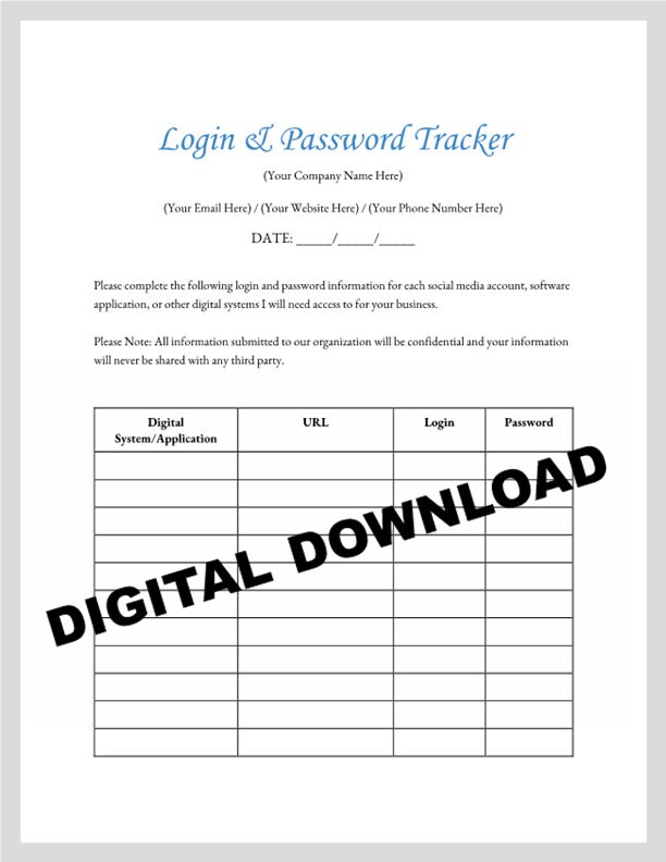 New Client Welcome Forms Editable Custom Business Templates Client ...