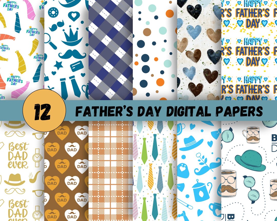 Father's Day Digital Patterns | Father's Day | Seamless Digital Papers ...