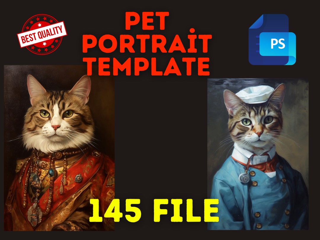 BUNDLE Custom Pet Portrait Templates, Pilot Pet Portrait Templates ...