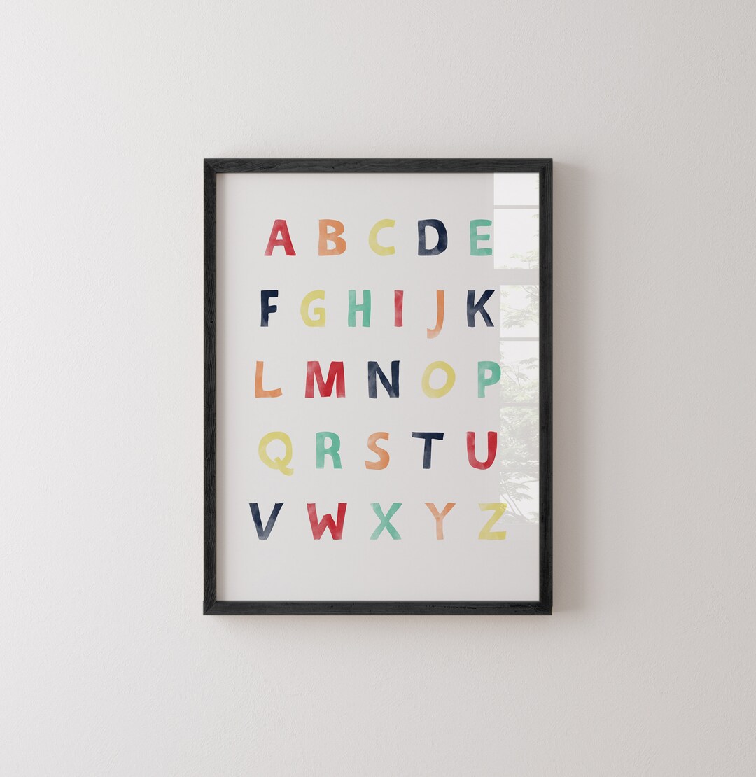 Rainbow Alphabet Poster, ABC Print, Printable Educational Wall Art ...