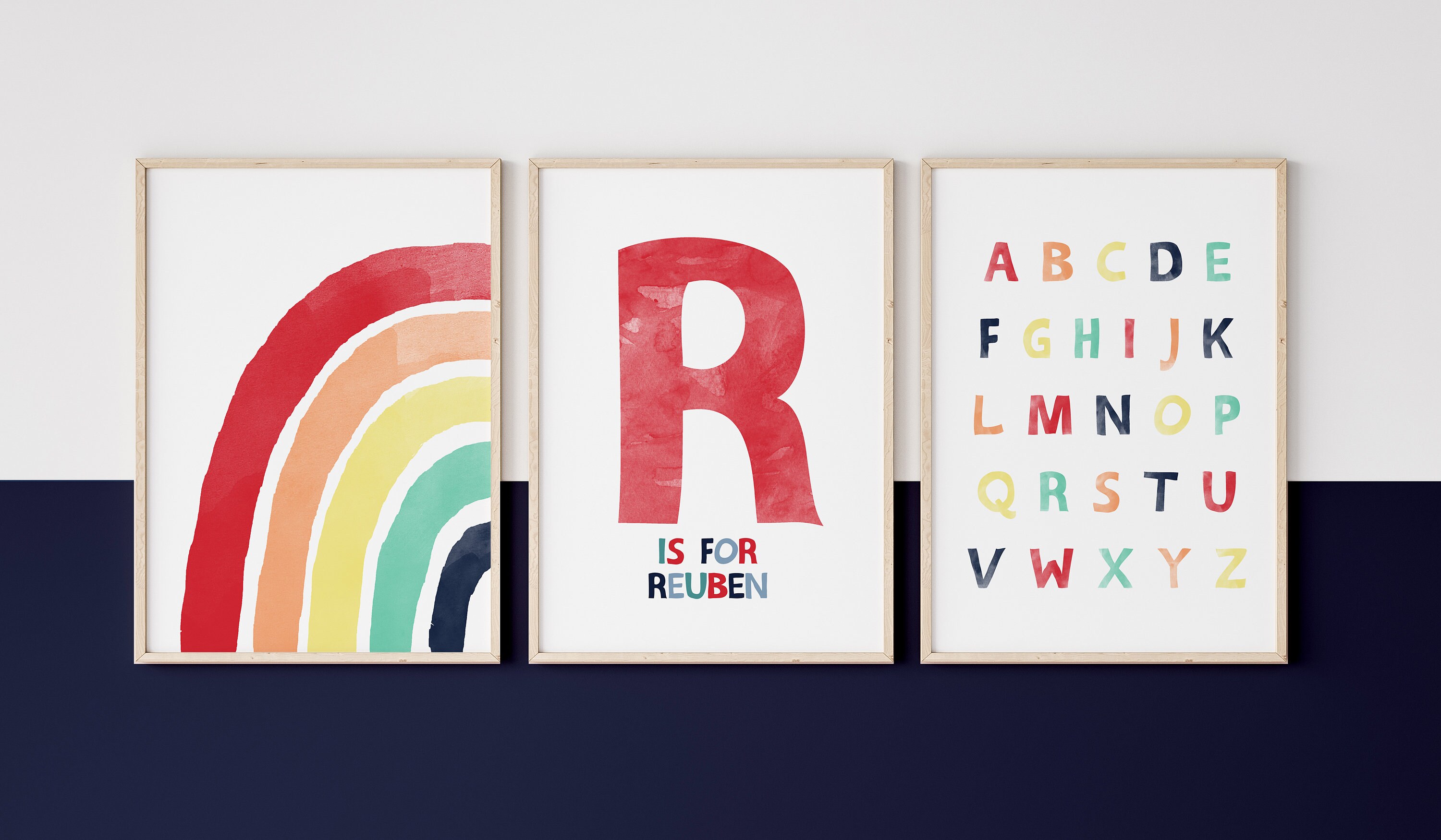 Rainbow Alphabet Poster, ABC Print, Printable Educational Wall Art ...