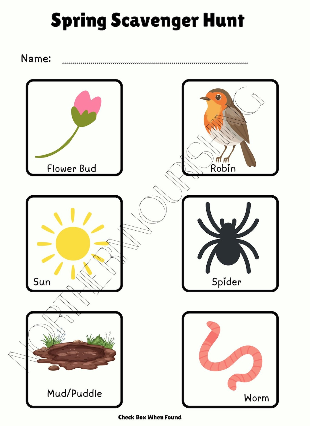 Simple Nature Inspired Seasonal Scavenger Hunt - Etsy
