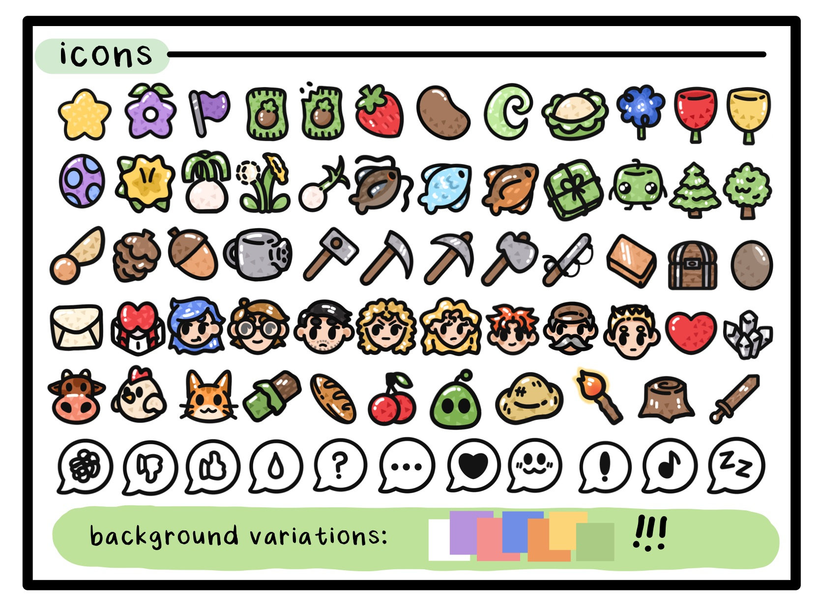 Spring Stardew Valley Icon Pack 70 Icons and Goodnotes Stickers - Etsy