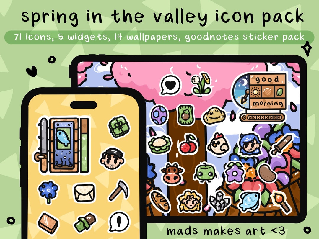 Spring Stardew Valley Icon Pack 70 Icons and Goodnotes Stickers - Etsy