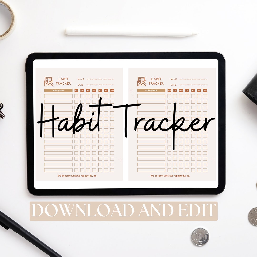 Daily Habit Tracker, Habit Tracker Planner, Routine Tracker, Habit ...