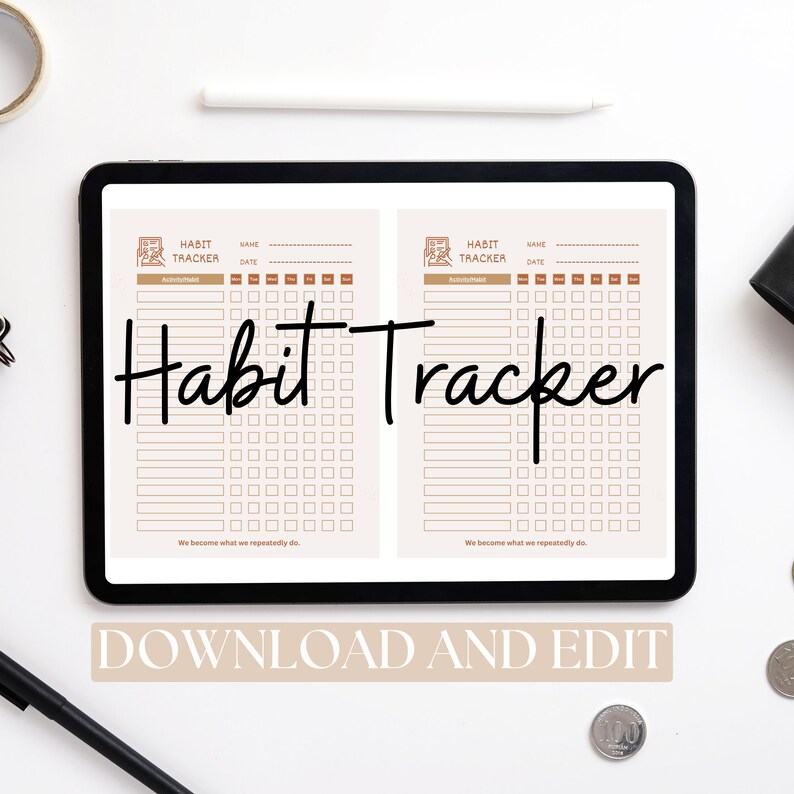 Daily Habit Tracker, Habit Tracker Planner, Routine Tracker, Habit ...