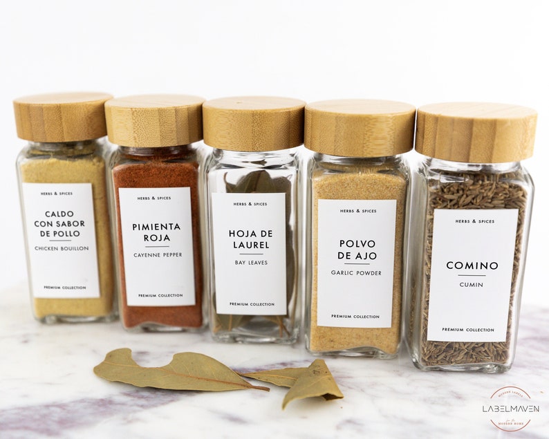 Modern Spanish Herb & Spice Label • latin Bilingual Label • Minimal ...
