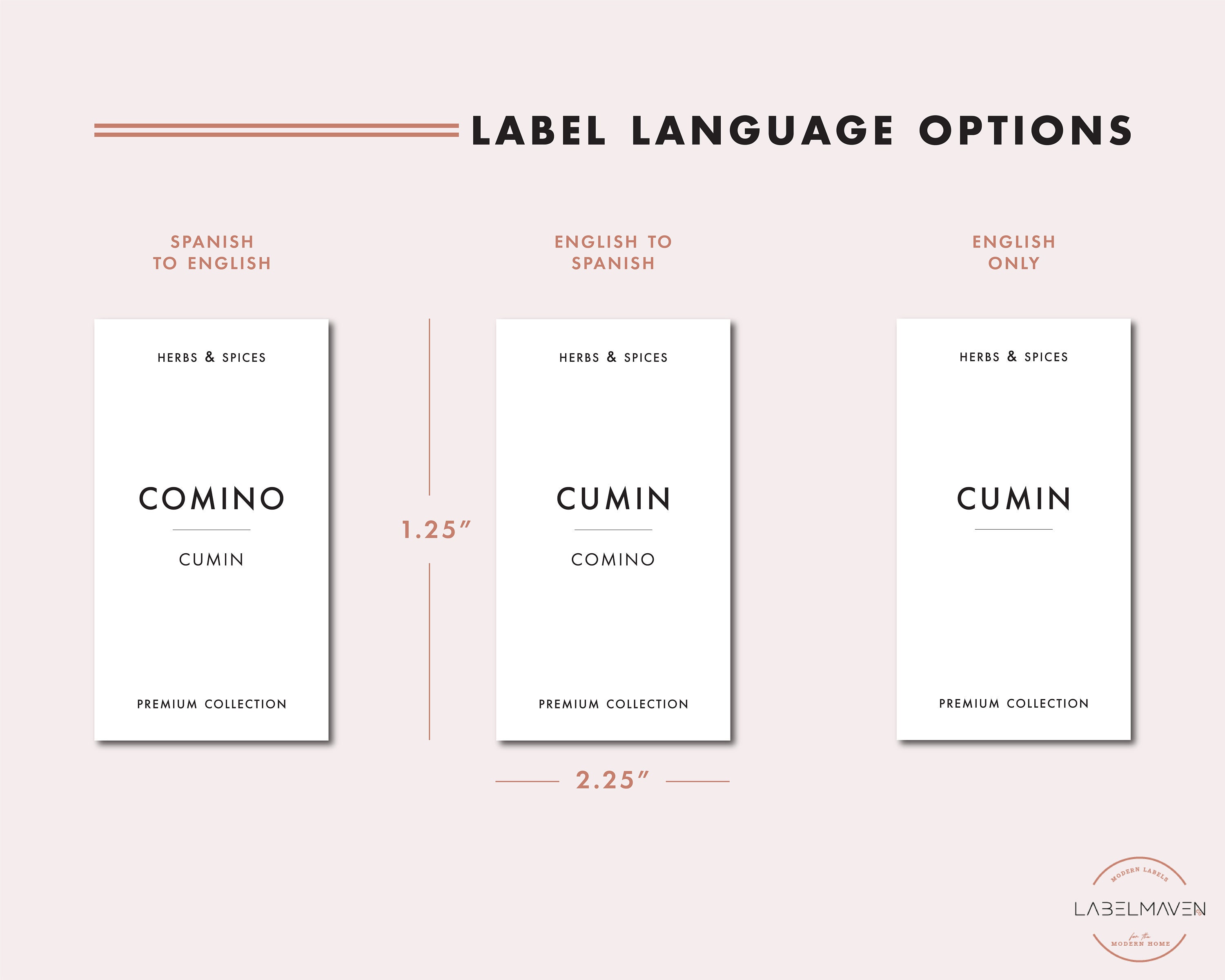 Modern Spanish Herb & Spice Label • latin Bilingual Label • Minimal ...