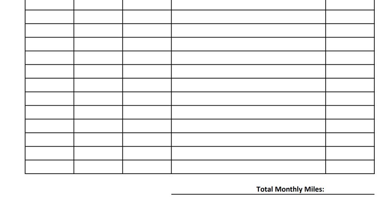 Simple Printable A4 Mileage Log - Etsy