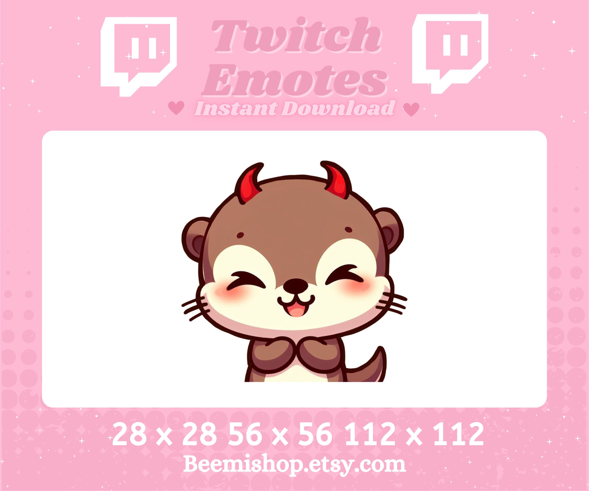Cute Chibi Otter Evil Horns Devil Adorable Discord Youtube Server Funny ...