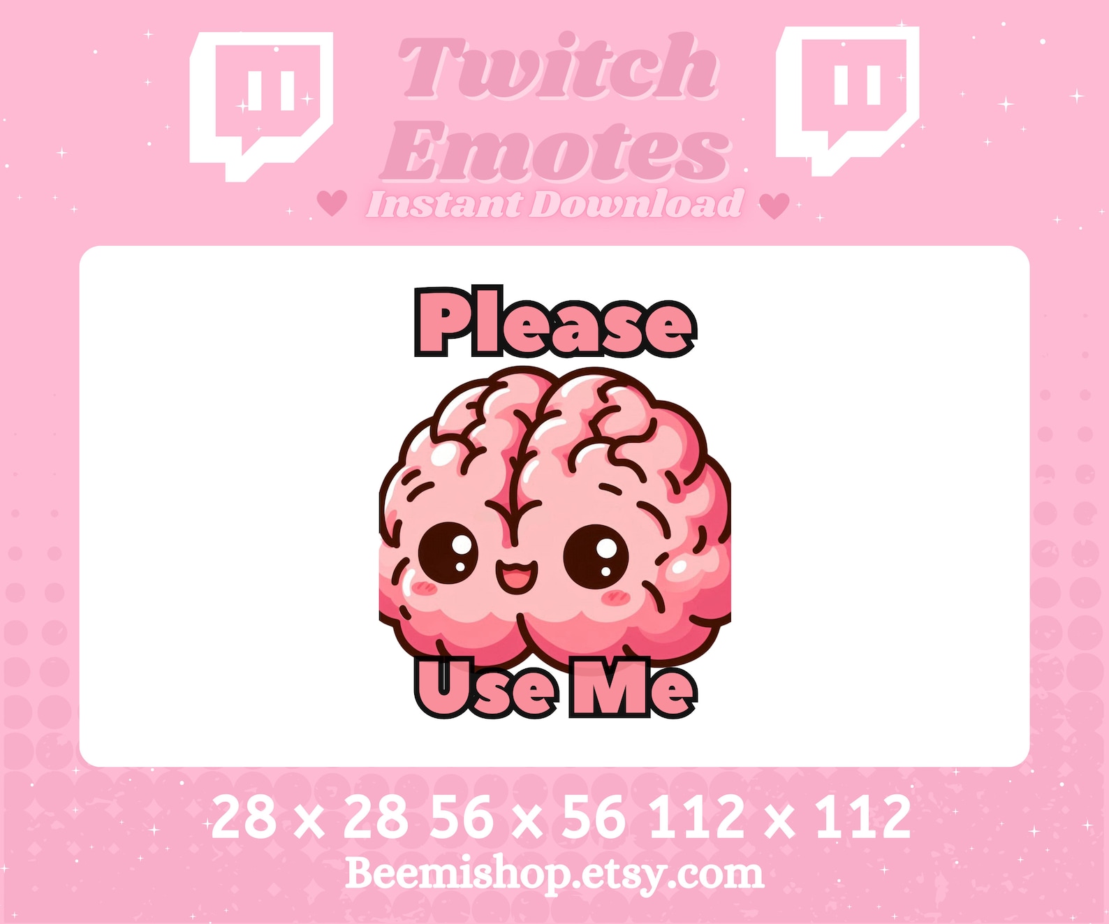 Please Use Me Brain Happy Twitch Discord Emote Cute Kawaii Adorable ...